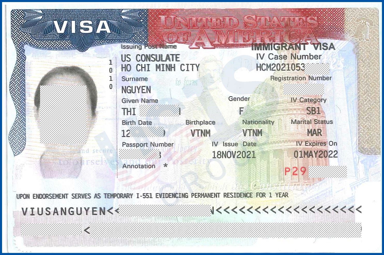 CHÚC MỪNG KHÁCH HÀNG ĐƯỢC CẤP VISA SB-1