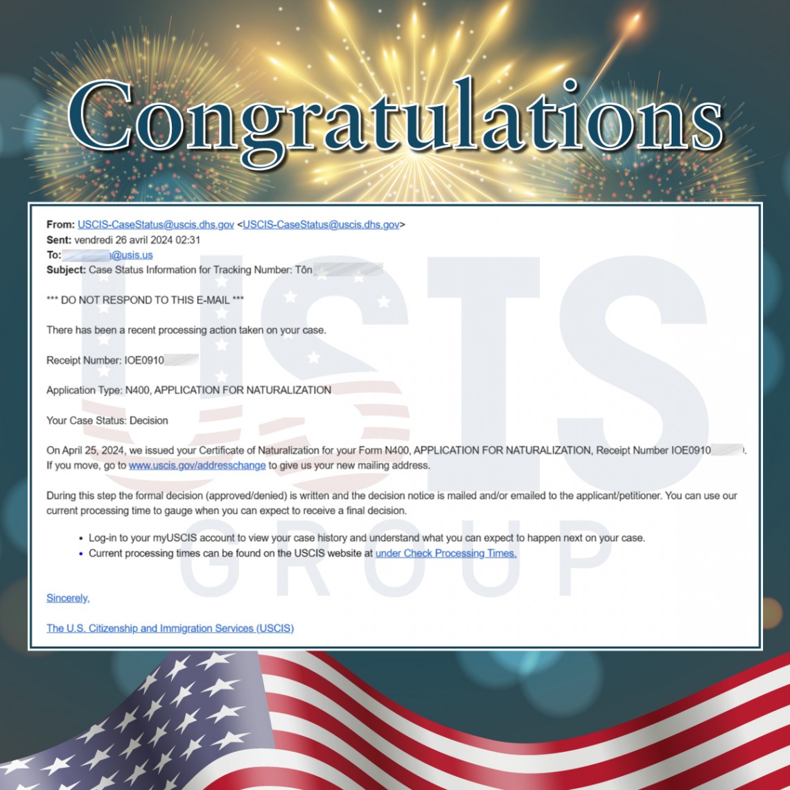 USIS GROUP CHÚC MỪNG NHÀ ĐẦU TƯ ĐƯỢC CHẤP THUẬN THÁNG 4